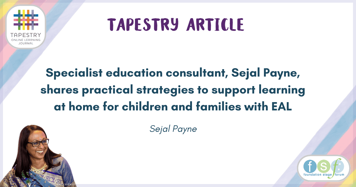 Strategies to support children learning at home with EAL | Tapestry